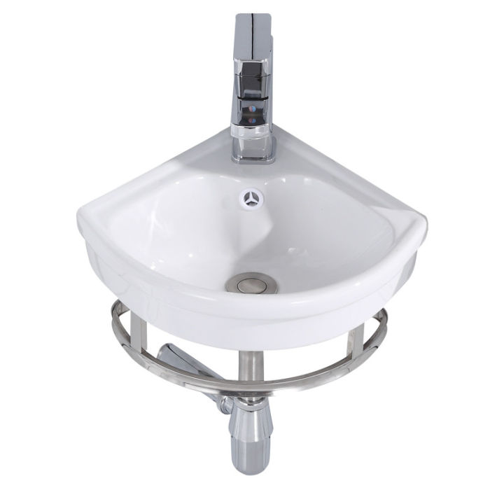 Wall-hung triangular washbasin mini stainless steel bracket basin ...