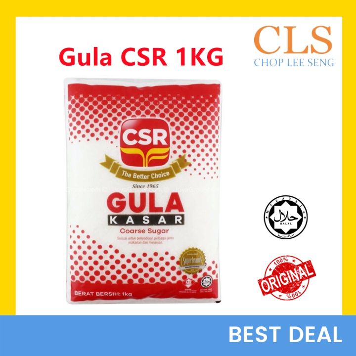 CLS Cap CSR Gula Pasir Putih Kasar Coarse Grain White Sugar 粗白砂糖 1kg ...