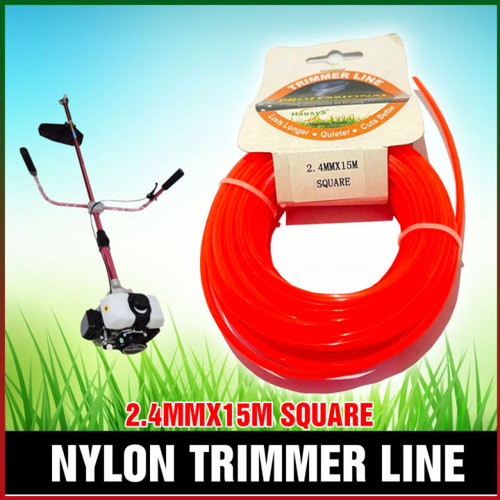 Nylon Grass Trimmer Line 2.4mm x 15m Square Orange (Tansi) for Grass Cutter, Brush Cutter ...