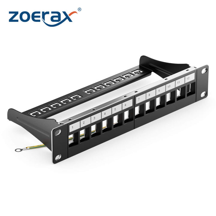 ZoeRax Network 10" 12-Port 1U Empty Blank Patch Panel For Standard ...