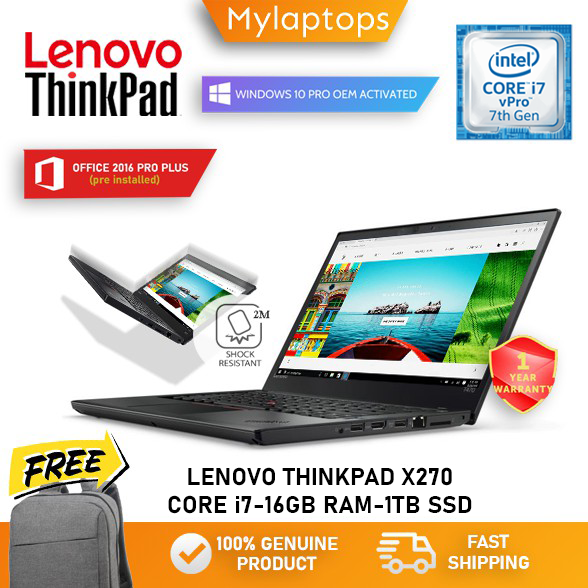 LENOVO THINKPAD X270 ULTRABOOK - CORE I7-7TH GEN [UP TO 16GB RAM AND ...