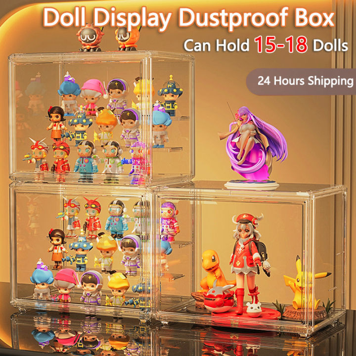 Acrylic Display Case Stackable Magnetic Transparent Storage ...