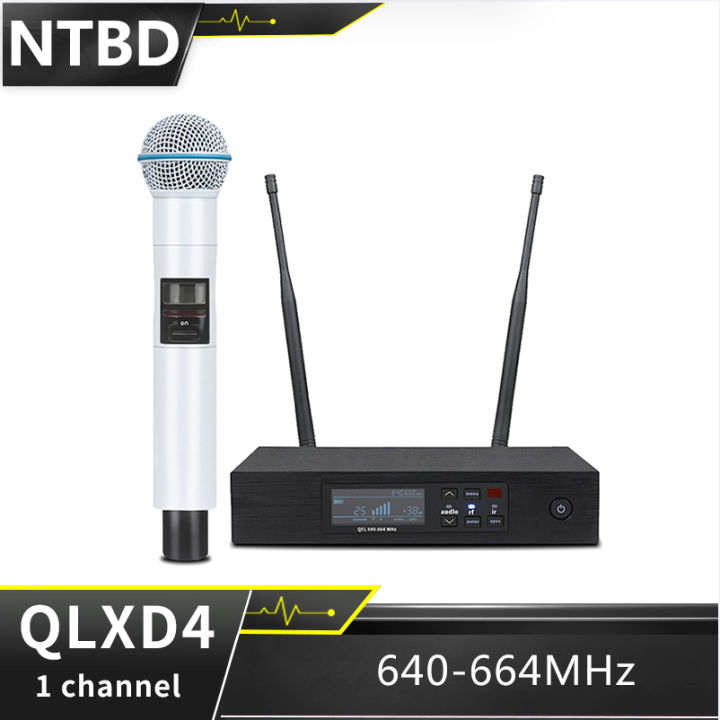 NTBD NEW!! White QLXD4 B58 640-664Mhz UHF Wireless Microphone High Quality Professional Wireless ...
