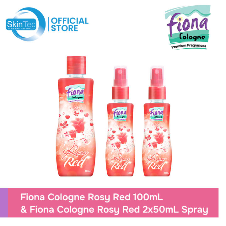 Fiona Cologne Rosy Red Flip Top (100ml) & 2 pcs Rosy Red Cologne 50ml ...