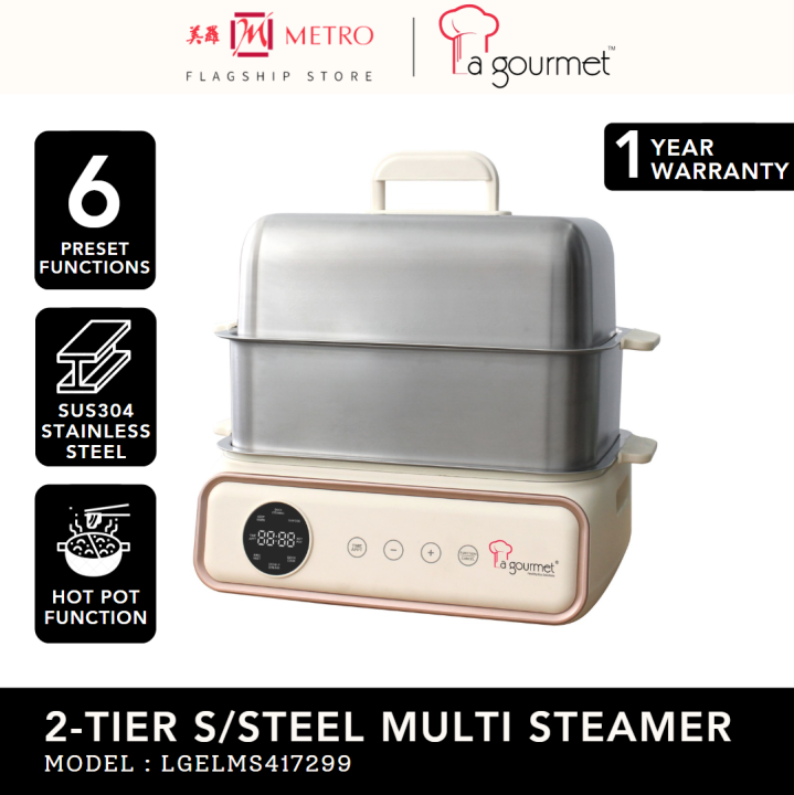 La Gourmet 2-Tier Stainless Steel Multi-Function Food Steamer 417299 | Lazada Singapore