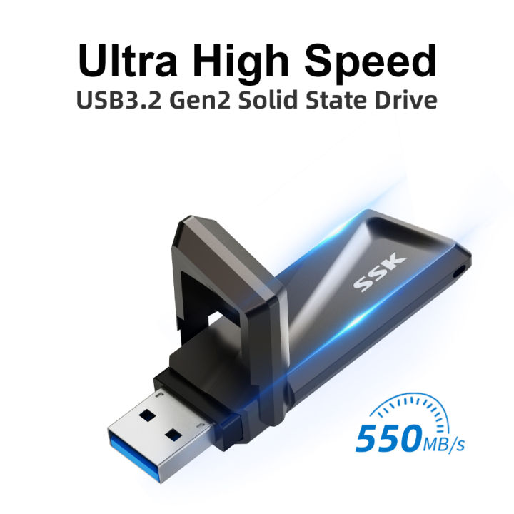 SSK 550Mb/s USB แฟลชไดร์ฟ 1TB Flash Drive 3.2 Gen2 Solid State ...