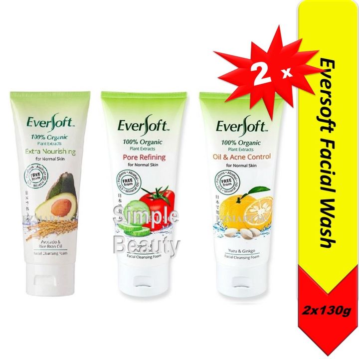 [Bundle of 2]EVERSOFT Organic Facial Cleansers 130g | Lazada Singapore