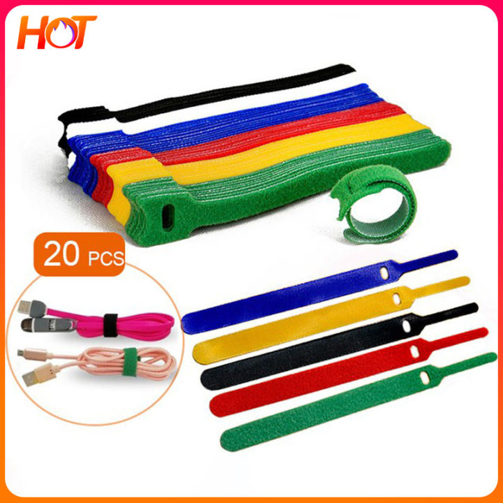 🔥 20pcs Mini Velcro Cable Winder Strap Wire Organizer Cable Fastener ...