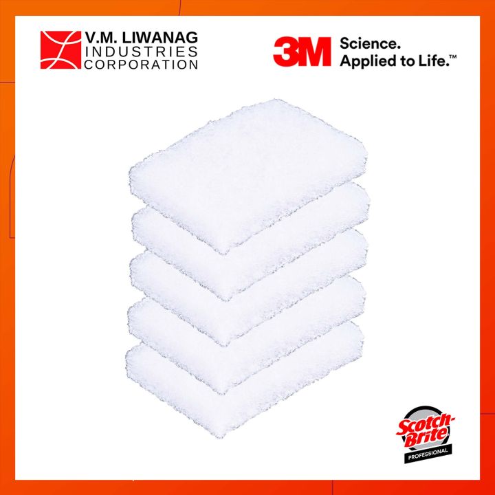 3M Scotch Brite Light Scrub pad 9030, White | 5pieces/pack | Lazada PH