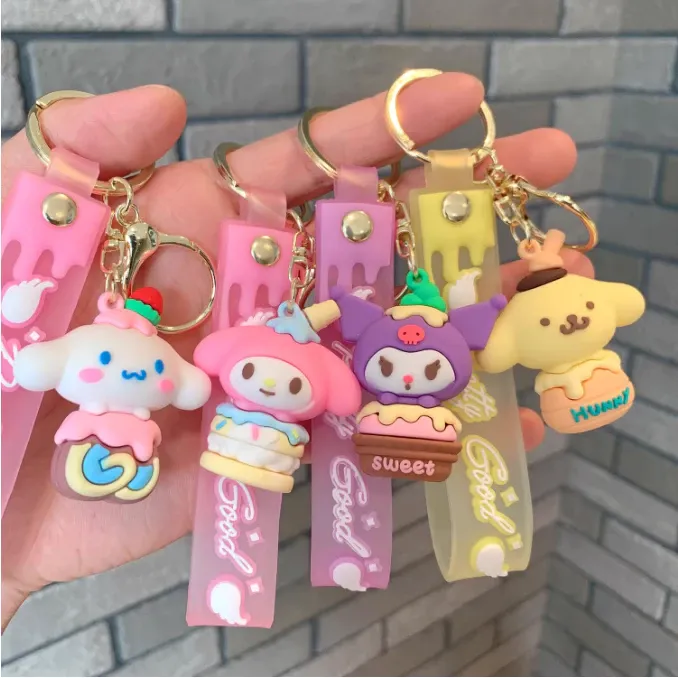 Sanrio keychain,labubu Kuromi/Cinnamon Roll/Melody cartoon keychain ...
