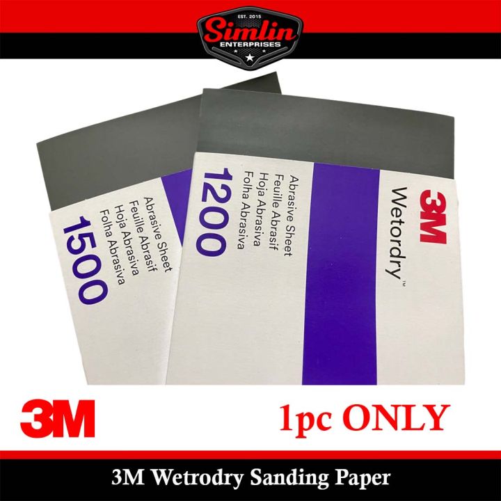 3M Wetodry Sanding Paper 1000, 1200, 1500, 2000, 3000 grit 1pc only 5.5 ...