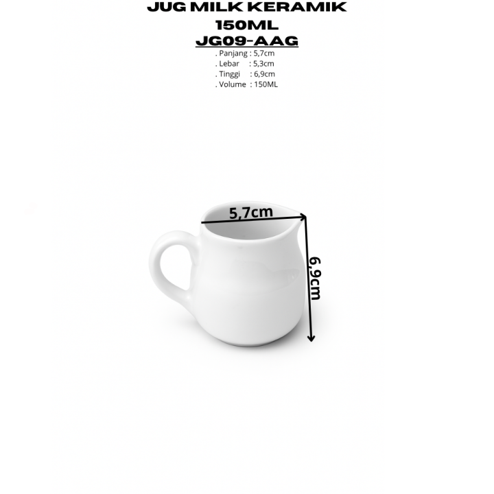 Jug Milk Keramik 150ML (1PCS) Polos By Indo Keramik Teko Susu Mini ...