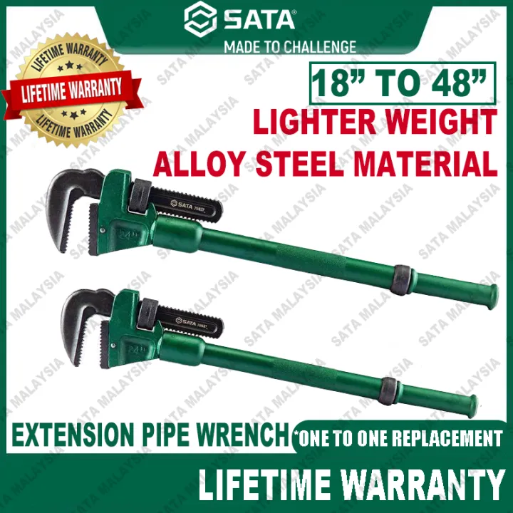 SATA Extension Pipe Wrench 18" to 48" Strong Jaw Pipe Wrench Pipe ...