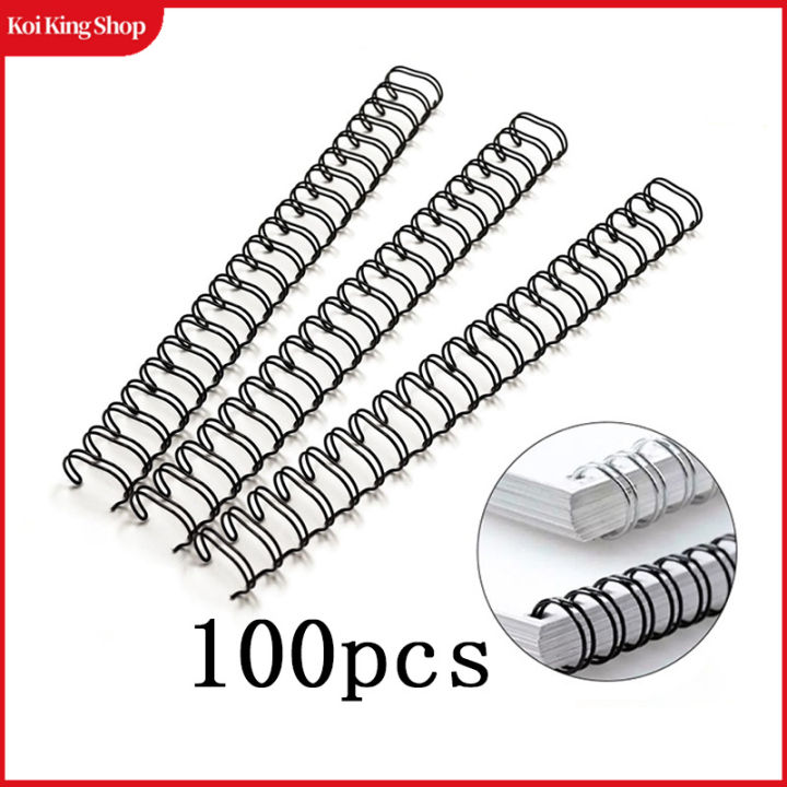 100Pcs 7.9mm Double Loop Wire A4 Size Metal Ring Binder 3:1 Pitch 100 ...