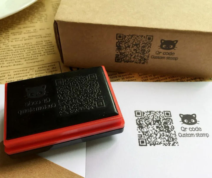 Qr Code Stamp ตราประทับแสงแบบกำหนดเองโลโก้ส่วนบุคคล Self Inking Stamp ...