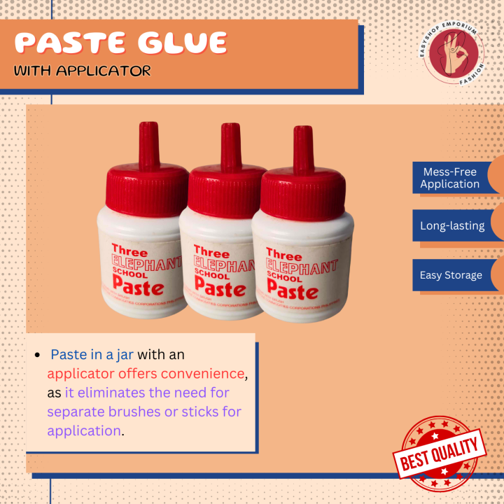 Paste in a jar with Applicator Glue Paste for school and office School ...