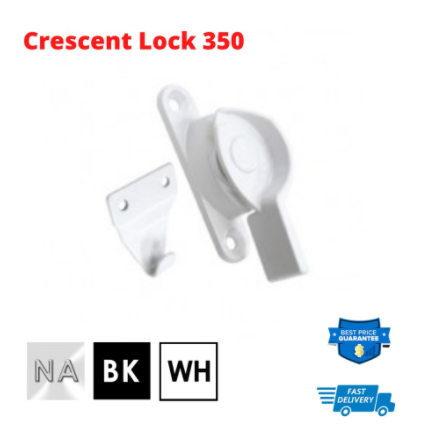 350 Sliding Glass Window Crescent Lock (Silver, MB, White) / Sliding ...