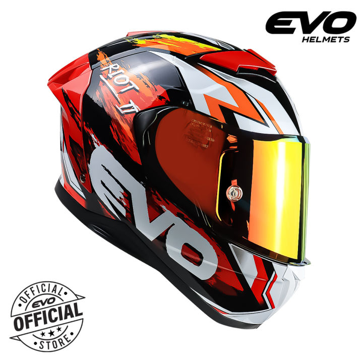 EVO XT-300 Riot II Full Face Dual Visor Helmet With Free Clear Lens ...