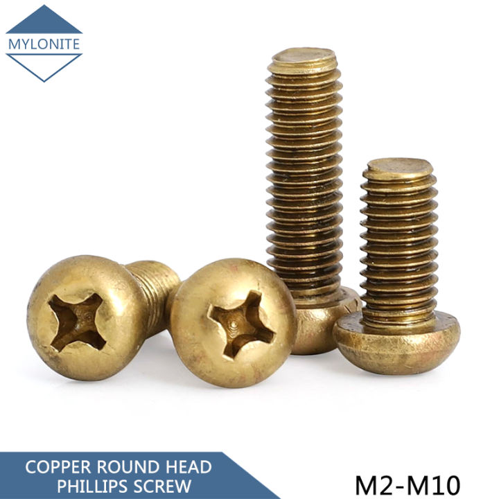 M2 M2.5 M3 M4 M5 M6 Brass Round Head Cross Recessed Machine Screw ...
