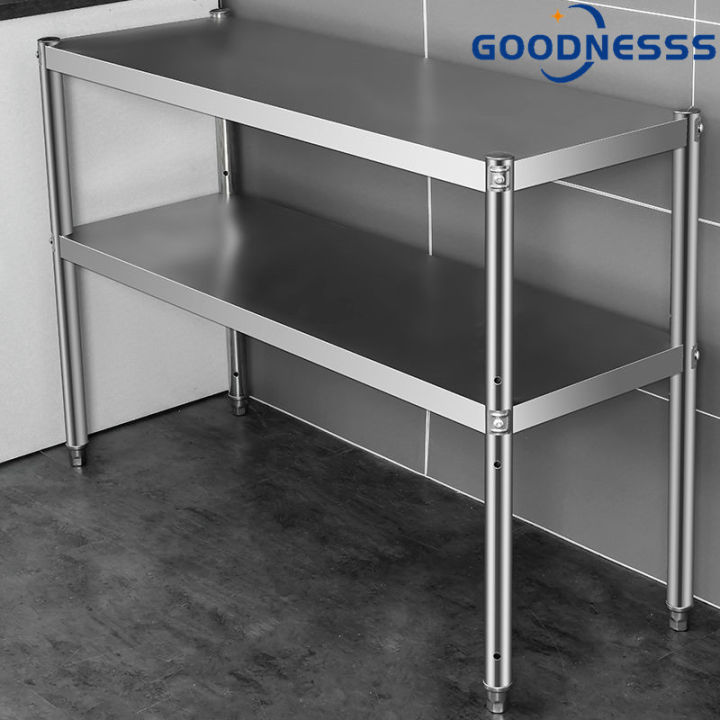 Stainless Steel Shelves 2-Tier Adjustable Shelving Unit Heavy-Duty ...