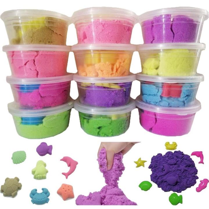 MOLDABLE SAND CLAY for Kid Non Toxic Molding Playset IN BUCKET COLORFUL ...