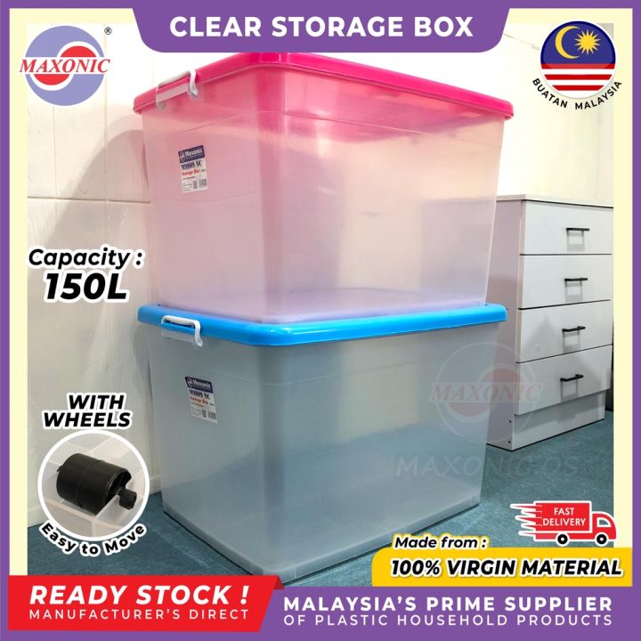 MAXONIC 150L MULTIPURPOSE STORAGE BOX WITH 6 WHEELS | HOME STORAGE ...