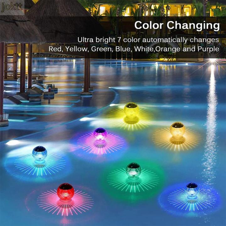 JOKTT Waterproof Floating Pool Lights LED Solar Pool Lamp Energy-saving ...