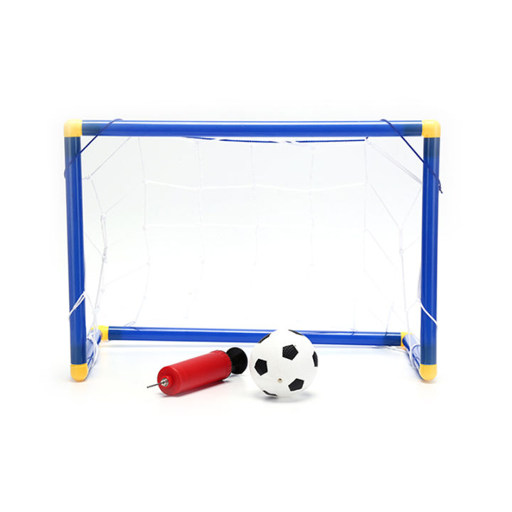 Folding Mini Football Soccer Goal Post Net Set with Pump Kids Sport Toy ...