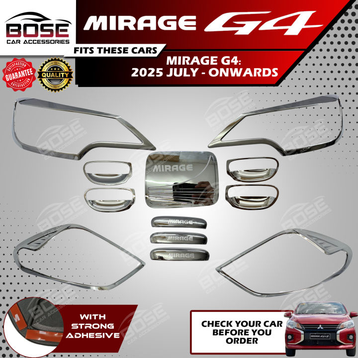 Garnish Set for Mitsubishi Mirage G4 2026 Onwards Black / Chrome ...