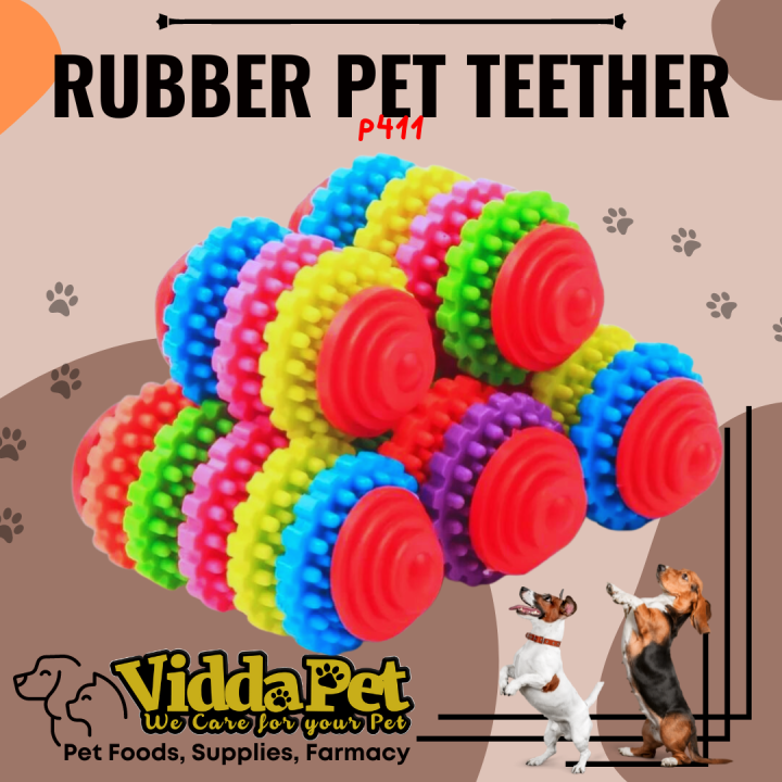 P411 Twisting Teether Gear Rubber toy for puppies dog furbaby outdoor ...