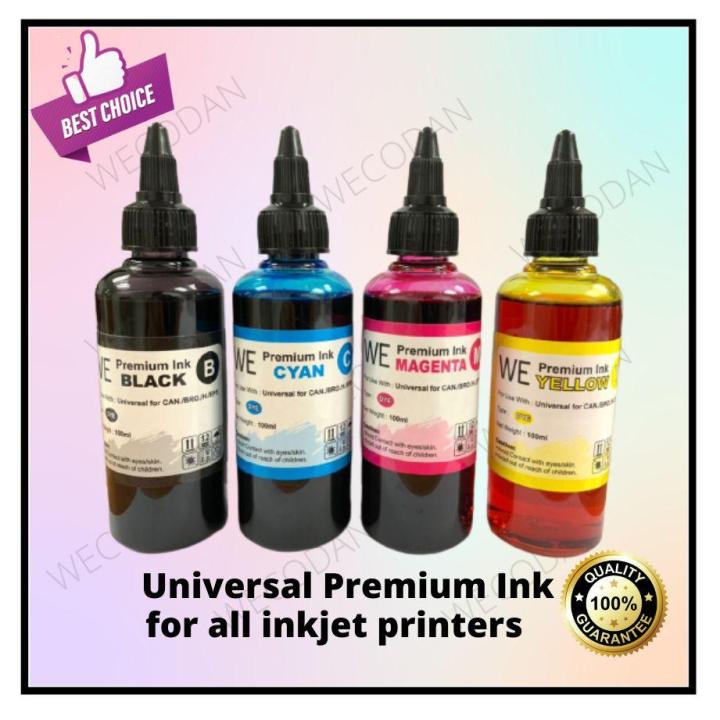 Universal Inkjet Printer Refill Dye Ink 100ml 4 Color (BK/C/Y/M) For ...