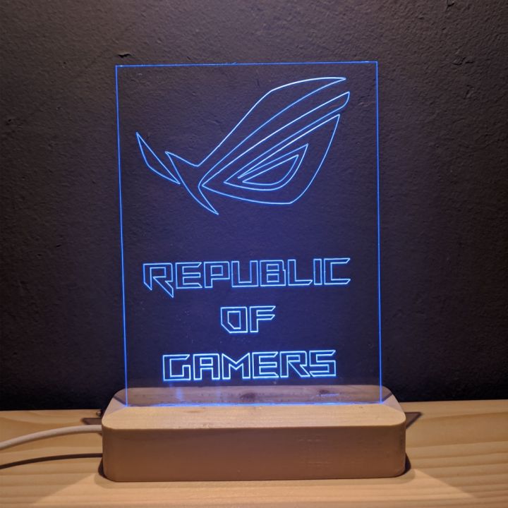 Lampu Hias Lampu Tidur Akrilik LED LOGO PC GAMING / Standing Lamp ...