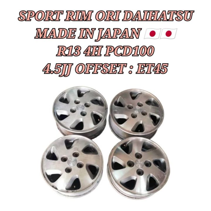 Sport Rim Ori Daihatsu R13 4h PCD100 For Bezza / Kelisa / Alza / Vios ...