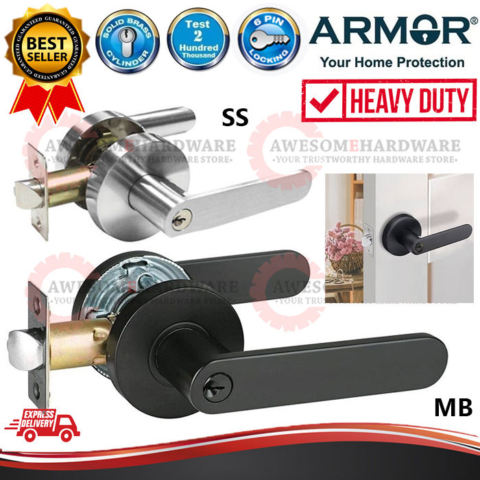 (HEAVY DUTY) ARMOR R1506 SOLID STAINLESS STEEL TUBULAR LEVER HANDLE ...