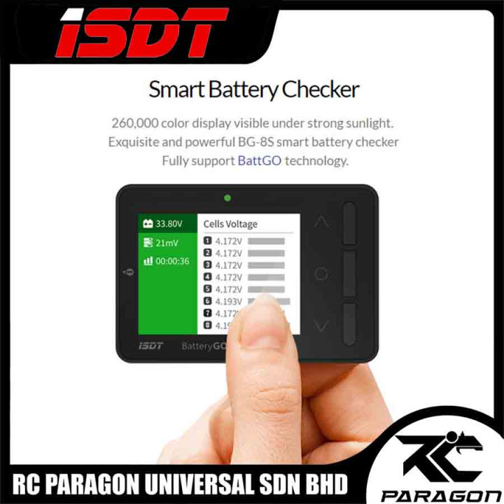 ISDT BattGo BG-8S Smart Battery Checker Balancer Receiver Signal Tester ...