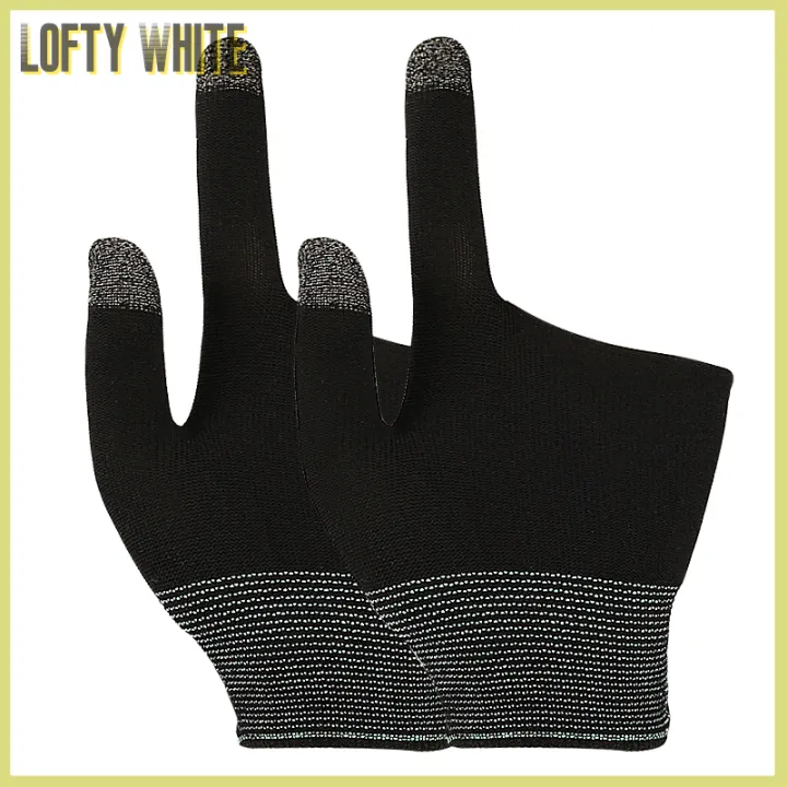 Lofty White ถุงมือเล่นเกมมือถือ, ถุงมือเล่นเกมมือถือจอสัมผัสสองนิ้วป้องกันเหงื่อ | Lazada.co.th