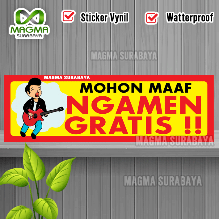 Stiker Mohon Maaf Ngamen Gratis - Pengamen Gratis - toko - warung ...