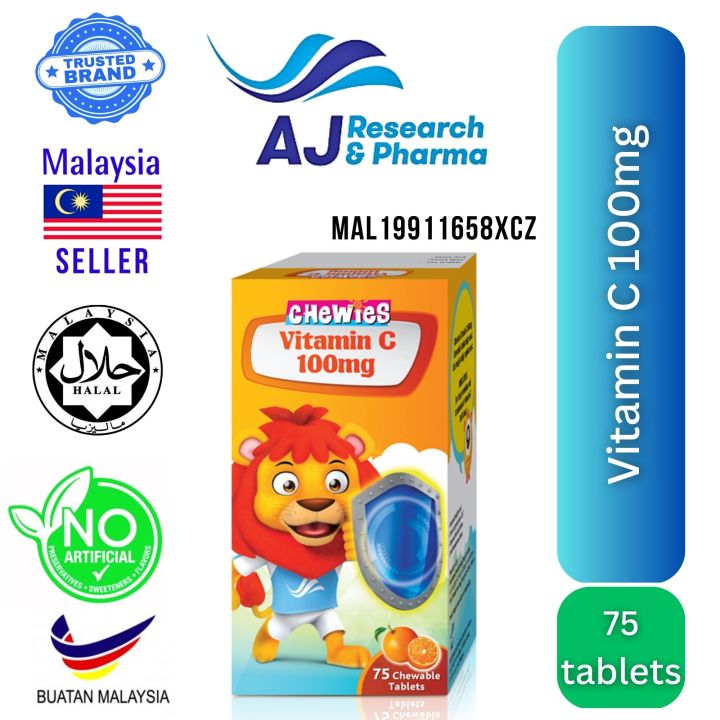 BUY 3 AT RM47 🌈 Chewies Vitamin C Orange Flavored 100mg Chewable Tablet ...