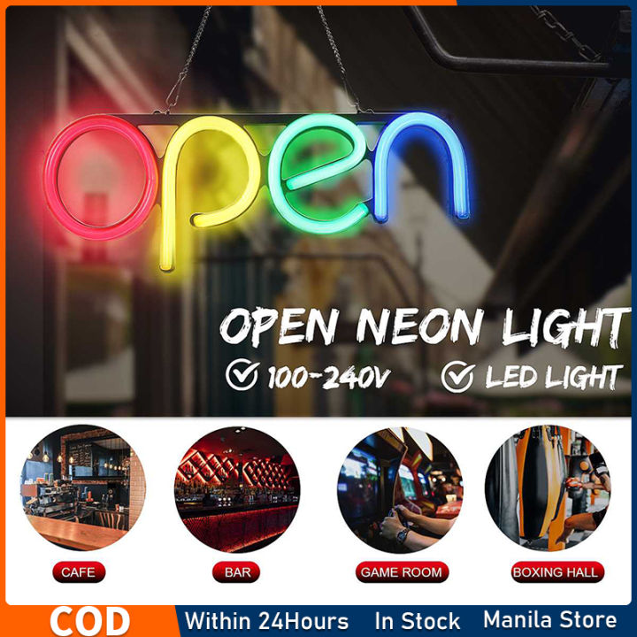 Business Open Sign Wall Hanging Neon LED Open Sign Advertisement Board ...