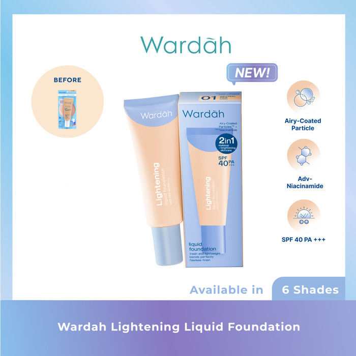 Wardah Lightening Liquid Foundation 25ml SPF 40 PA++++NEW. | Lazada ...