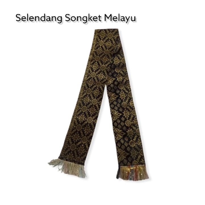 SELENDANG SELEMPANG SONGKET KHAS MELAYU FULL SONGKET ANAK MELAYU RIAU ...