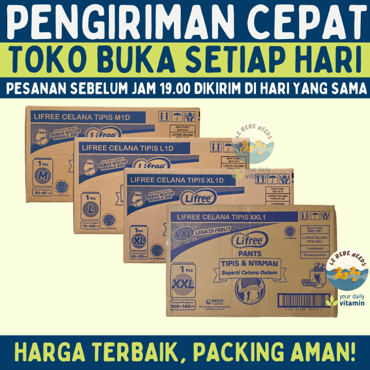 Lifree Pants Popok Celana Dewasa Dus Isi 48 Sachet - Kemasan Renceng Size M L XL | Lazada Indonesia