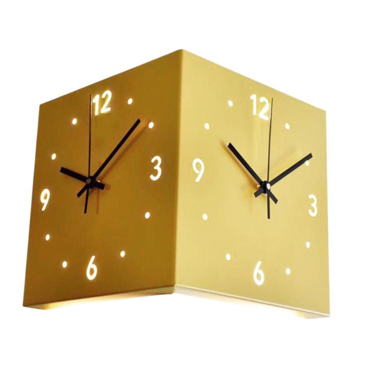 Aayang Double Sided Corner Wall Clock with Sensor Light for Office Cafe ...