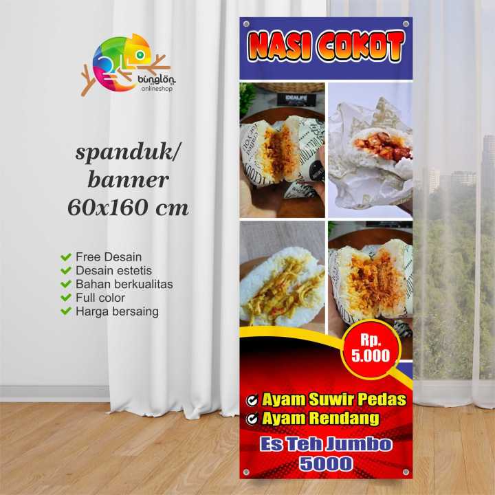 Spanduk Banner 60x160 Nasi Cokot Merah Reques Desain | Lazada Indonesia