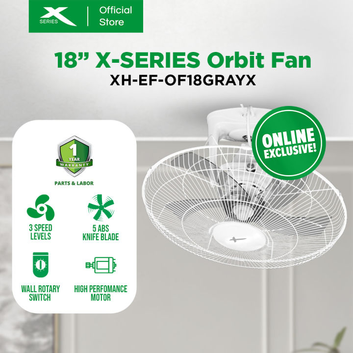 X-SERIES 18 inches Ceiling Fan 3-Speed Levels Knife-shape Blade ...