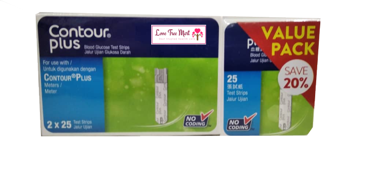CONTOUR PLUS TEST STRIPS 25'S X 2 + 25 STRIPS (EXP: 09/2024) | Lazada