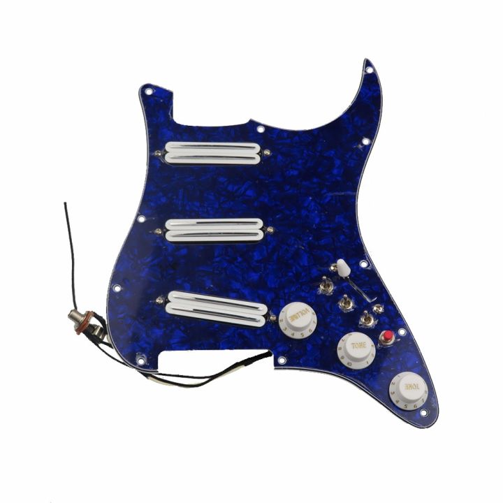 DH-Blue Pearl Pickguard White Pickup Dual Hot Rail Humbucker Pickup ...