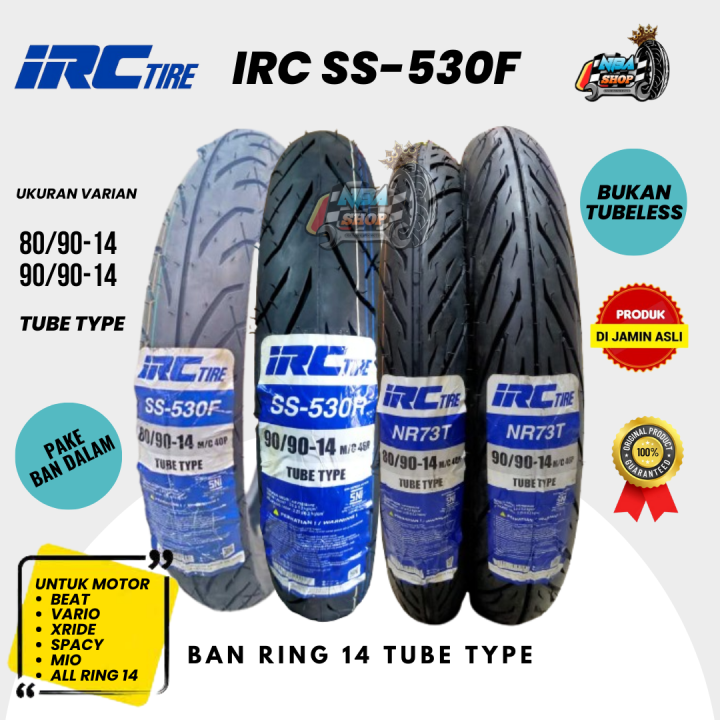 Ban Luar IRC SS530F 80/90-14 Tube Type Ban Depan Motor Ring 14 Untuk ...