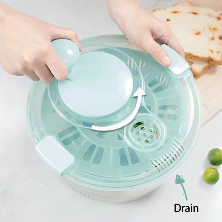 Salad Spinner Dryer, Vegetables & Fruits Dryer with 5L High capacity ...