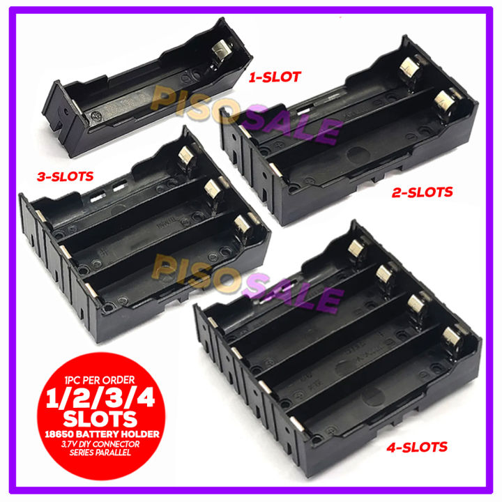 [ 1/2/3/4 Slots ] Battery Terminal Case Holder Storage Box For 18650 ...